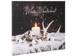4250225806116 - LED-Bild DREAMS Winter Wonderland Weihnachtsdeko Bilder Gr B H 50 cm x 40 cm LED-Bild grau (weiß anthrazit taupe) Dekofiguren batteriebetrieben