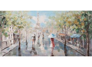 4050743060317 - Gemälde SPAZIERGANG IN PARIS (LBH 70x140x4 cm) LBH 70x140x4 cm bunt Bild Kunstdruck Wandbild