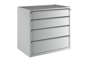 4014641114619 - Schubladenschrank BxT 1060 x 675 mm Schubladentraglast 200 kg 4 Schubladen Höhe 980 mm Front lichtgrau ANKE