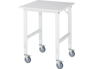 4040376496065 - Fahrbarer Arbeitstisch Gestell 60 x 30 mm Platten-BxT 750 x 800 mm Melaminplatte RAU