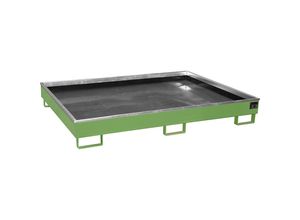 4061753234384 - eurokraft pro Regal-Bodenwanne mit PE-Einsatz 240 l Auffangvolumen LxBxH 1765 x 1315 x 255 mm grün ab 3 Stk