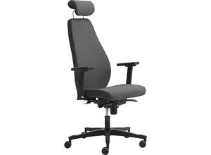 5901747093780 - Bürostuhl Synchronmechanik mit Armlehnen und Kopfstütze dunkelgrau kaiserkraft