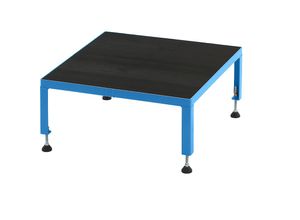 4054666008616 - eurokraft pro Arbeitsplattform Höhenverstellbereich 255 - 320 mm mit Riefengummiplatte Plattform LxB 610 x 610 mm lichtblau