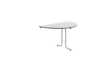 3700245508732 - Anbautisch zu Klapptisch Plattenform Halbkreis 1400 x 700 mm Gestell alufarben Platte lichtgrau kaiserkraft