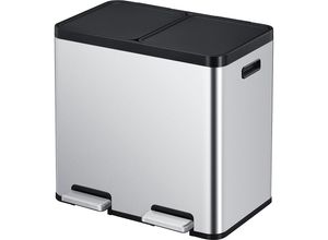 8713631200221 - EKO Treteimer Recycler Stahl 44 l 2-fach-Sammler Edelstahl