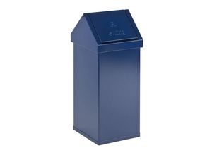 8713631033522 - Abfallbehälter Aluminium mit Schwingdeckel Volumen 55 l BxHxT 300 x 770 x 300 mm blau kaiserkraft