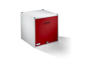 4250618249544 - Einzelschließfach Köln erweiterbar HxBxT 500 x 500 x 500 mm für Vorhängeschloss Tür feuerrot Wolf