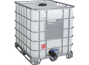 4061753255372 - IBC-Container RECOBULK UN-Zulassung Volumen 1000 l auf Stahlkufen-Palette NW Öffnung 150 mm   NW Auslauf 80 mm kaiserkraft