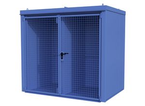 4052462059092 - eurokraft pro Gasflaschencontainer mit Trennwand feuerbeständig für 45 Flaschen mit Ø 230 mm blau
