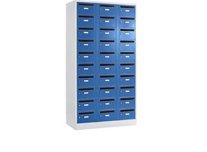 4250618248356 - Postverteilerschrank 30 Fächer abschließbar enzianblau Wolf