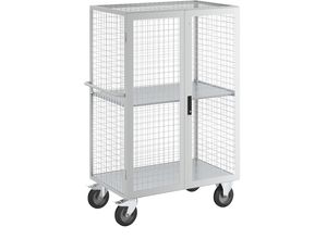 4054666025682 - eurokraft pro ESD-Etagenwagen Doppelflügeltür 1 Etagenboden lichtgrau