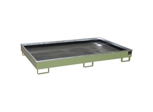 4061753234506 - eurokraft pro Regal-Bodenwanne mit PE-Einsatz 1000 l Auffangvolumen LxBxH 2165 x 1315 x 510 mm grün ab 3 Stk