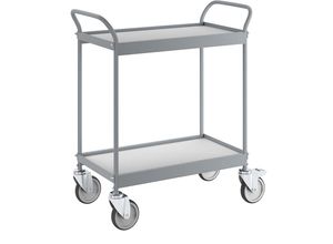 4050558000881 - Servierwagen Ladefläche 670 x 380 mm Tragfähigkeit 75 kg 2 Etagen 4 Lenkrollen davon 2 mit Doppelstopp kaiserkraft
