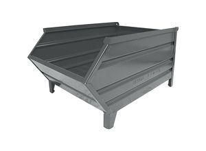 4330816298213 - Heson Stapelbehälter aus Stahlblech mit Entnahmeöffnung LxB 700   500 x 800 mm grau RAL 7005 ab 10 Stück