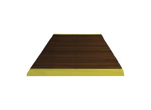 4260061897995 - Holzlaufrost Yoga dunkel gebeizt pro lfd m mit Anschrägung inkl gelber Auffahrkanten Breite 1000 mm Miltex