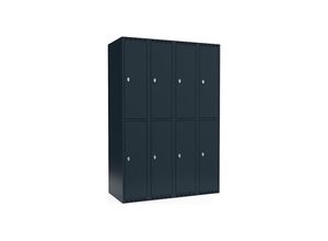 7042423964036 - Doppelstock-Spind Fydor 4 Abteile grau B 1200 mm 4 Abteile flache Dachform Vorhängeschloss kaiserkraft