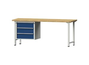 4014641068455 - Werkbank Gestellbauweise Serie V 3 Schubladen Breite 2000 mm Buche massiv ANKE