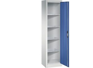 4064615143763 - Werkstatt-Flügeltürschrank HxBxT 1950 x 502 x 400 mm lichtgrau   enzianblau C+P