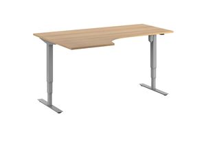 4061753266262 - Schreibtisch Atlanta elektrisch höhenverstellbar Ecke BxT 1800 x 1200 mm Buche silber links kaiserkraft