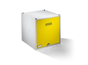 4250618249568 - Einzelschließfach Köln erweiterbar HxBxT 500 x 500 x 500 mm für Vorhängeschloss Tür zinkgelb Wolf