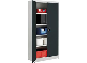 4250633324950 - mauser Schwerlast-Flügeltürschrank HxB 1950 x 950 mm Tiefe 420 mm lichtgrau anthrazitgrau