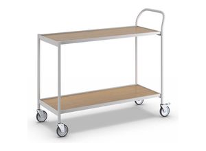 7330726305176 - Tischwagen 2 Etagen LxB 1000 x 420 mm grau Eiche