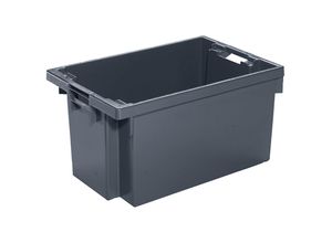 4004950701860 - Drehstapelbehälter aus HDPE Volumen 50 l Wände und Boden geschlossen grau kaiserkraft
