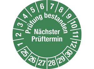 4061466088571 - Prüfung bestanden Dokumentenfolie Ø 30 mm VE 10 Stk 25 - 30 grün kaiserkraft