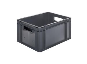 4031022017598 - Euro-Format-Stapelbehälter Wände und Boden geschlossen LxBxH 400 x 300 x 210 mm grau VE 5 Stk kaiserkraft