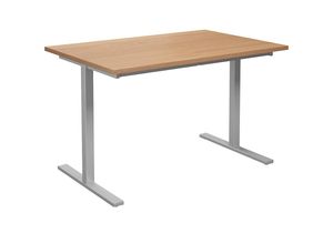 4061753263308 - Mehrzwecktisch DUO-T gerade Platte HxT 740 x 800 mm Breite 1200 mm Buche silber kaiserkraft
