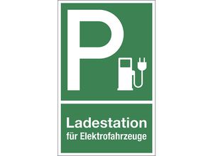 4061466098327 - Parkplatzkennzeichen Kunststoff P   Ladestation für Elektrofahrzeuge LxH 250 x 400 mm kaiserkraft