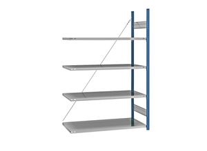 4061753032164 - eurokraft pro Fachboden-Steckregal blau   verzinkt Regalhöhe 2000 mm Fachbodenbreite 1215 mm Anbauregal Fachbodentiefe 650 mm
