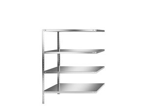 4021177029249 - Edelstahlregal Regalhöhe 1500 mm Anbauregal Breite x Tiefe 1100 x 800 mm kaiserkraft