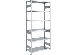 4061753027450 - eurokraft pro Schwerlast-Steckregal verzinkt Regalhöhe 2500 mm Grundregal BxT 1000 x 600 mm