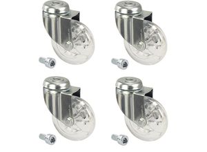 4251260118349 - Set aus Designrollen mit PVC-Reifen 4 Lenkrollen mit Rückenloch Rad-Ø x Breite 75 x 23 mm Proroll