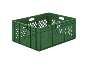 4031022090713 - Euro-Format-Stapelbehälter Wände durchbrochen Boden geschlossen LxBxH 800 x 600 x 320 mm grün VE 2 Stk kaiserkraft