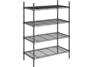 4260563728681 - Stahldraht-Gitterregal schwarz Fachlast 100 kg BxT 910 x 610 mm Grundregal Höhe 1370 mm 4 Fachböden kaiserkraft