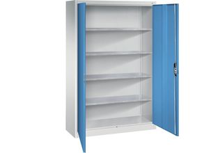 4069361437234 - Werkstatt-Flügeltürschrank HxBxT 1950 x 1200 x 400 mm lichtgrau   lichtblau C+P