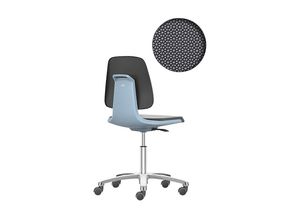 4016849600017 - Arbeitsdrehstuhl LABSIT Fünffuß mit Rollen Sitz Supertec blau bimos