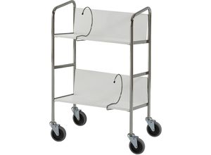 7330726308528 - Aktenordnerwagen verchromt 2 Etagen LxBxH 550 x 340 x 840 mm grau ab 5 Stk