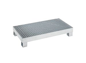 4061753035257 - eurokraft basic Auffangwanne für 60 l LxBxH 800 x 1300 x 205 mm mit Zulassung feuerverzinkt mit Gitterrost