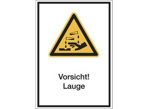 4061466063110 - Kombischilder mit Text für Warnkennzeichen Vorsicht! Lauge VE 10 Stk Kunststoff LxH 210 x 297 mm kaiserkraft