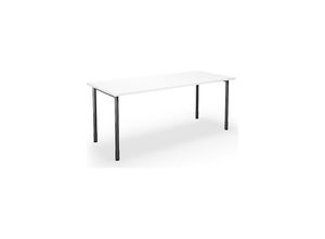 4061753262530 - Mehrzwecktisch DUO-C gerade Platte HxT 700 - 800 x 800 mm Breite 1800 mm weiß schwarz kaiserkraft