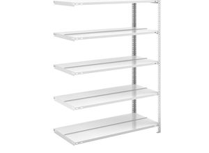 4250623736220 - Akten-Schraubregal lichtgrau RAL 7035 Regalhöhe 1500 mm doppelseitig Anbauregal Breite x Tiefe 1000 x 600 mm hofe