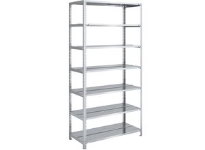 4250623743556 - Akten-Schraubregal verzinkt Regalhöhe 2200 mm doppelseitig Grundregal Breite x Tiefe 1000 x 600 mm hofe