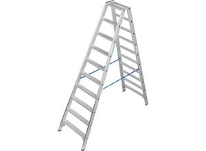 4009199136206 - Alu-Stufenstehleiter mit R13-Rutschhemmung beidseitig begehbar 2x10 Stufen KRAUSE