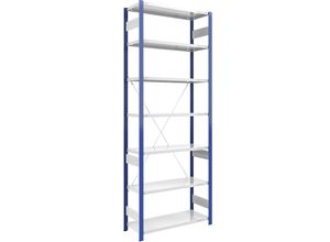 4250623788847 - eurokraft pro Lager-Steckregal Regalständer blau HxB 3000 x 1000 mm Boden lichtgrau Grundregal Tiefe 500 mm