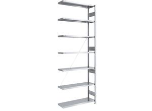 4061753027207 - eurokraft pro Schwerlast-Steckregal verzinkt Regalhöhe 3000 mm Anbauregal BxT 1000 x 400 mm