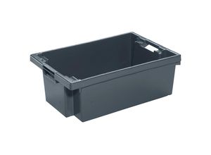 4004950701839 - Drehstapelbehälter aus HDPE Volumen 32 l Wände und Boden geschlossen grau kaiserkraft