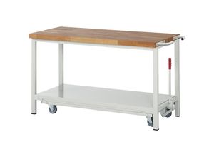 4061753038098 - eurokraft pro Fahr- und absenkbare Werkbank Gestellbauweise Serie 8000 1 Ablageboden BxT 1500 x 700 mm